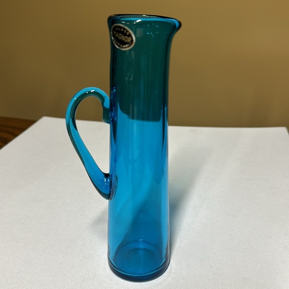 Magnor Glass | Art | Magnor Glass Norway Turquoise Blue Pitcher Uranium ...